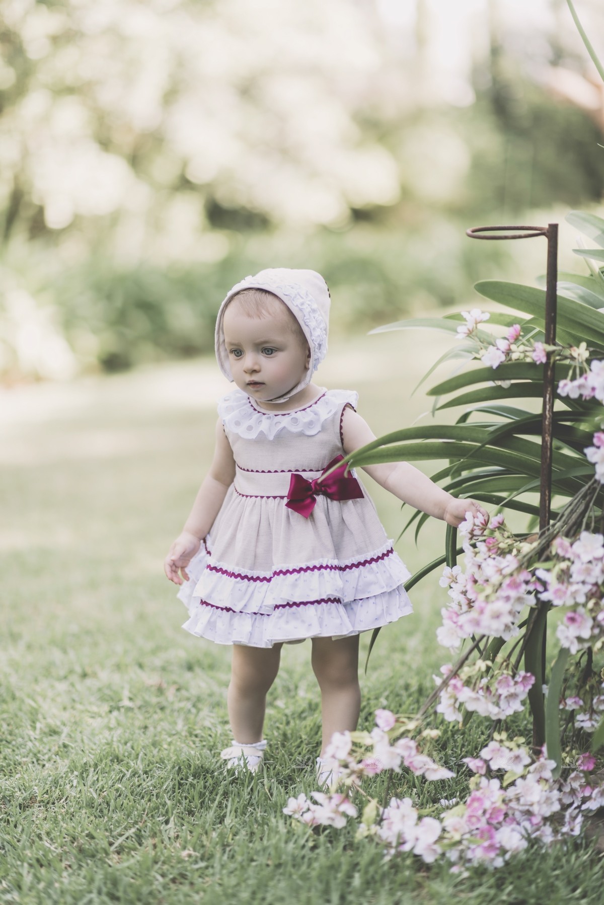 Dolce Petit Baby Girls Beige & Red 3 Piece Dress Set | Missbaby