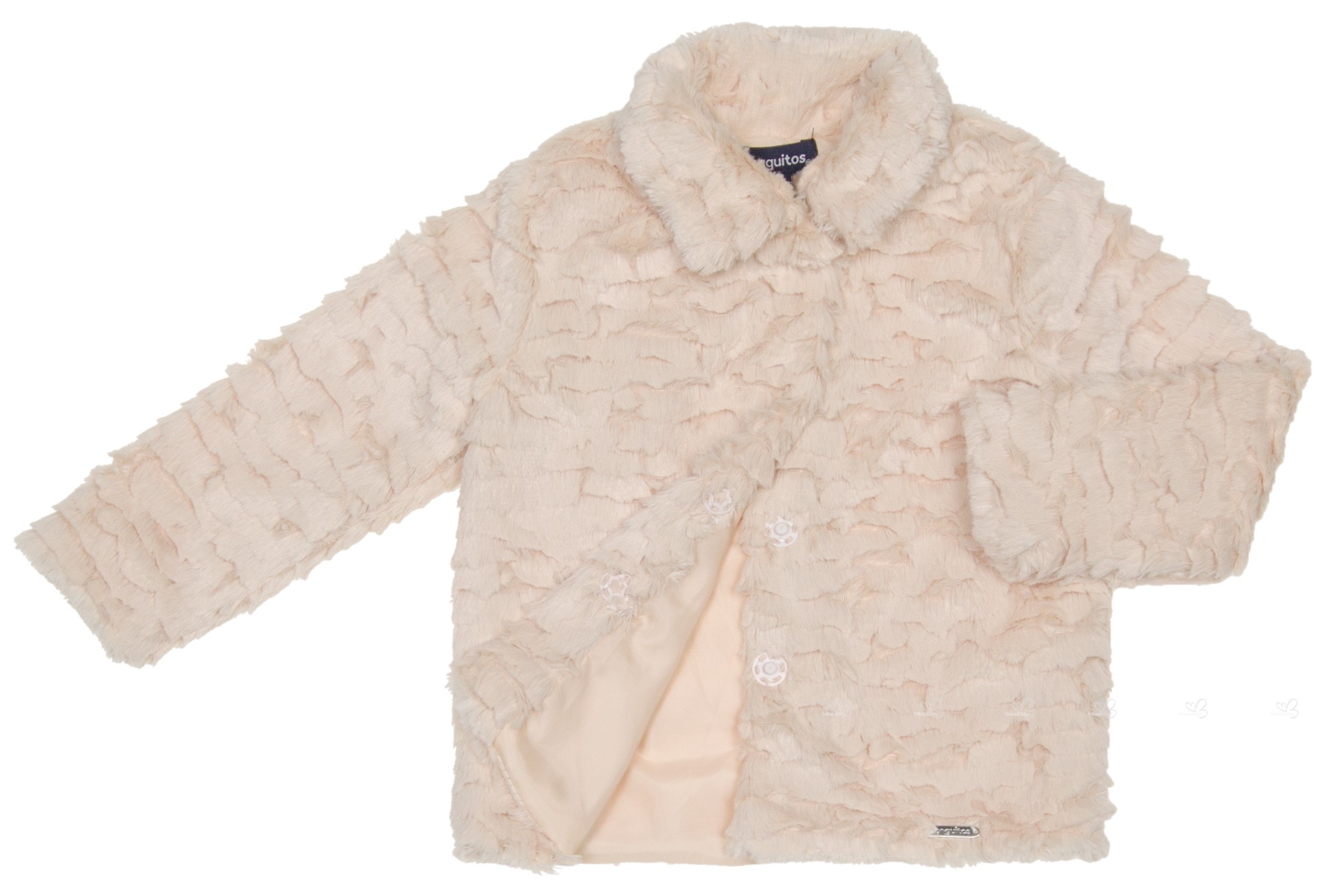 Girls Ivory Plush Jacket | Missbaby